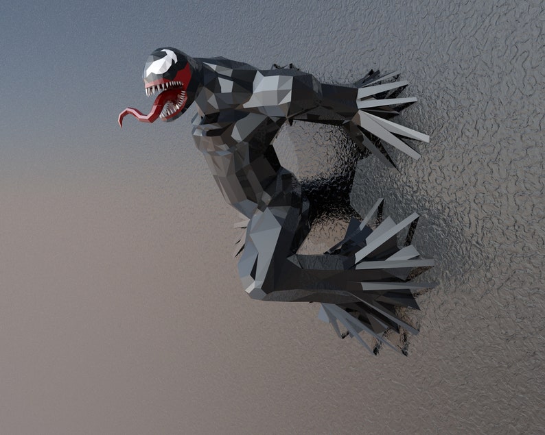 Venom Papercraft PDF Template DIY 3d Model FanArt Paper | Etsy