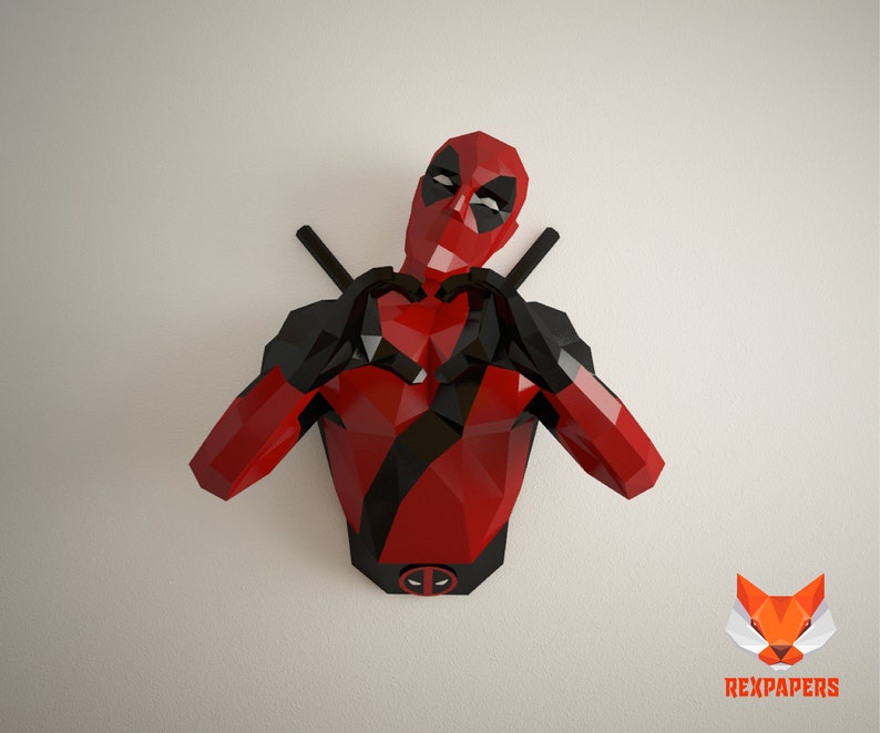 Deadpool Papercraft , PDF Template, DIY 3d Model, Fanart, Paper ...