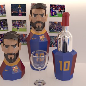 Caja De Vino Messi Papercraft , PDF Template, DIY 3d Model, FanArt ...
