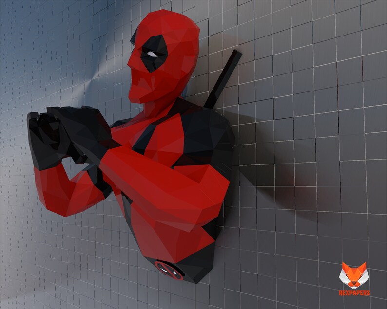 DeadPool Papercraft PDF Template DIY 3d Model FanArt | Etsy