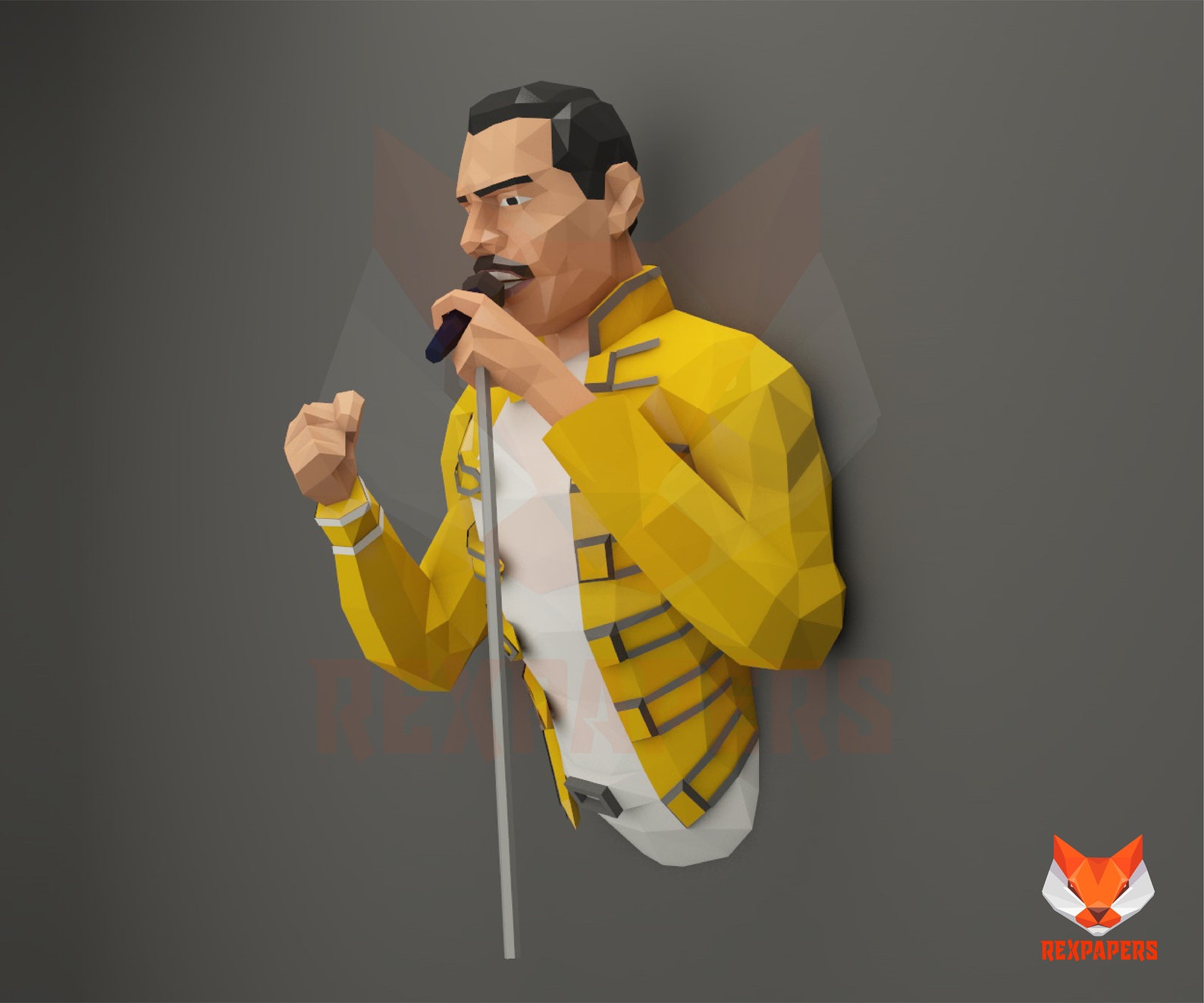 Freddie Mercury Papercraft PDF Template DIY 3d Model - Etsy France
