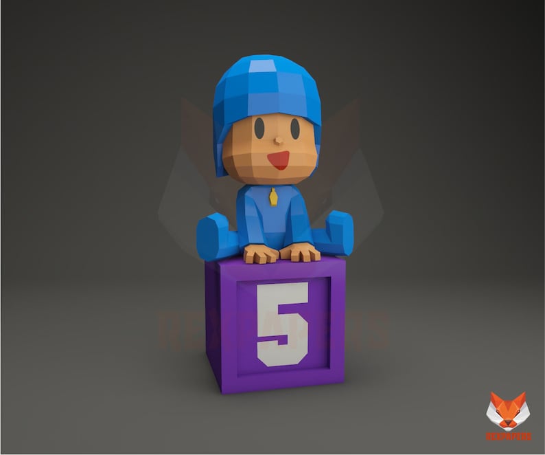 Pocoyo Papercraft PDF Template DIY 3d Model FanArt Paper - Etsy.de