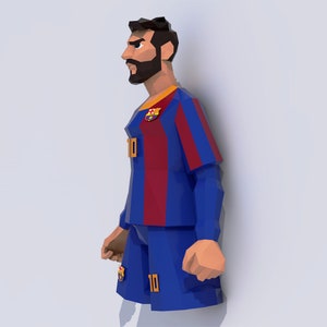 MESSI Papercraft , PDF Template, DIY 3d Model, FanArt, Paper Sculpture ...