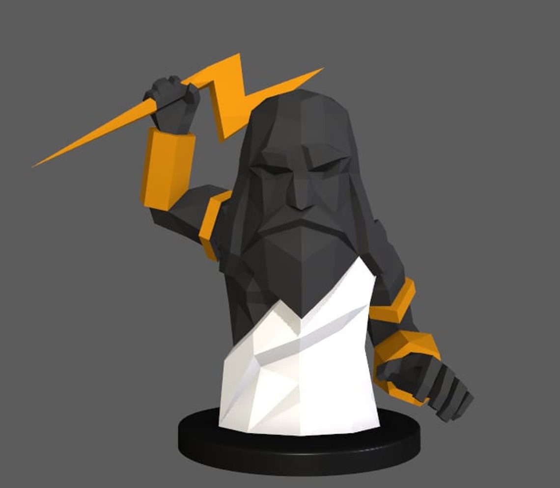 Zeus Papercraft PDF Template DIY 3d Model Fanart Paper - Etsy