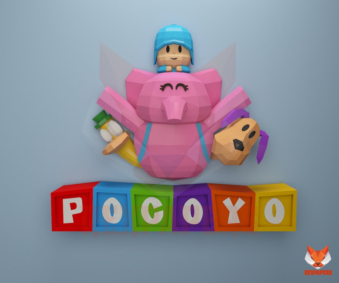 Pocoyo Papercraft PDF Template DIY 3d Model FanArt Paper - Etsy.de