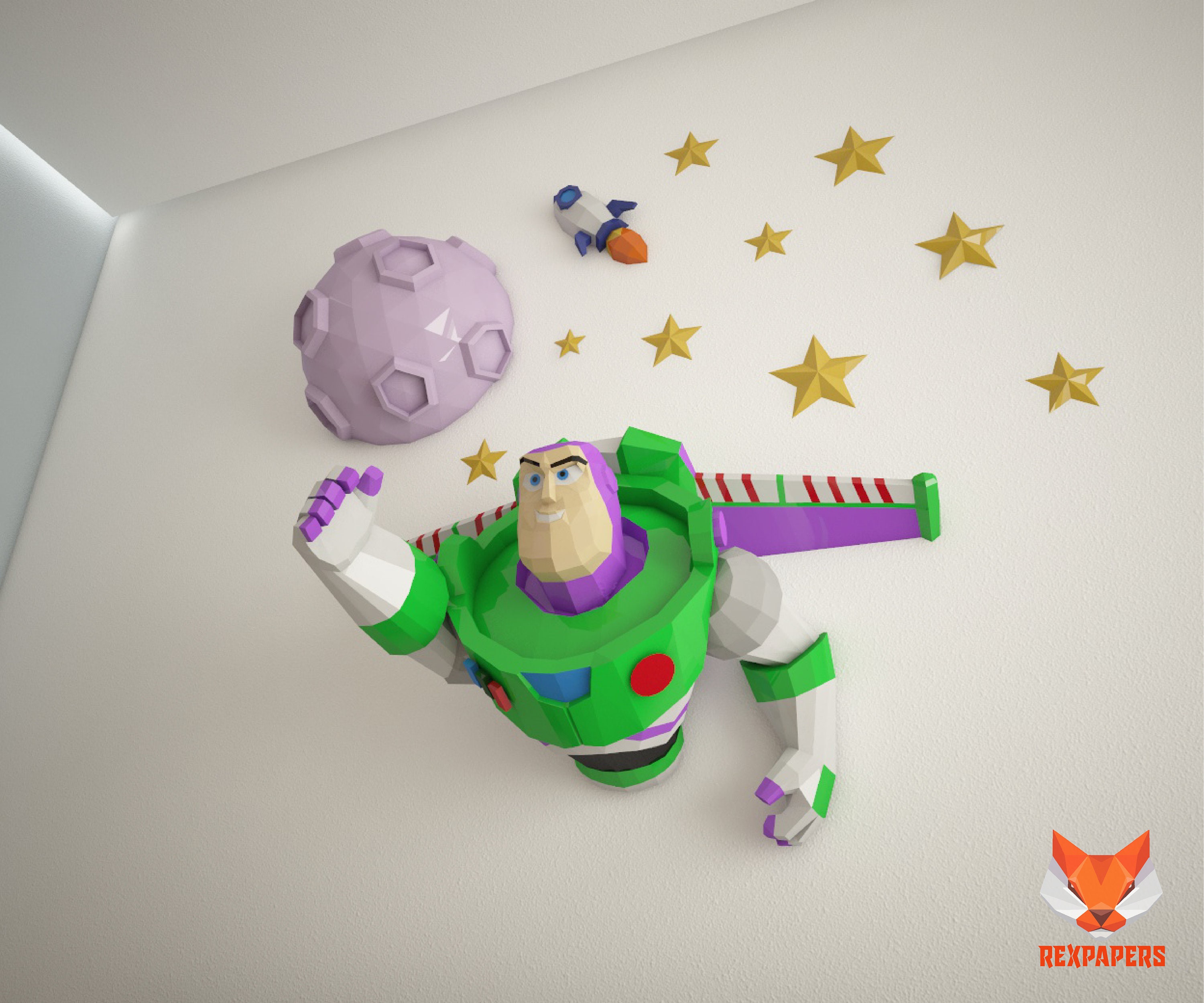 Buzz Lightyear Papercraft PDF Template DIY 3d Model - Etsy México