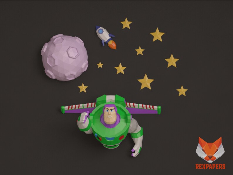 Buzz Lightyear Papercraft , PDF Template, DIY 3d Model, FanArt, Paper ...