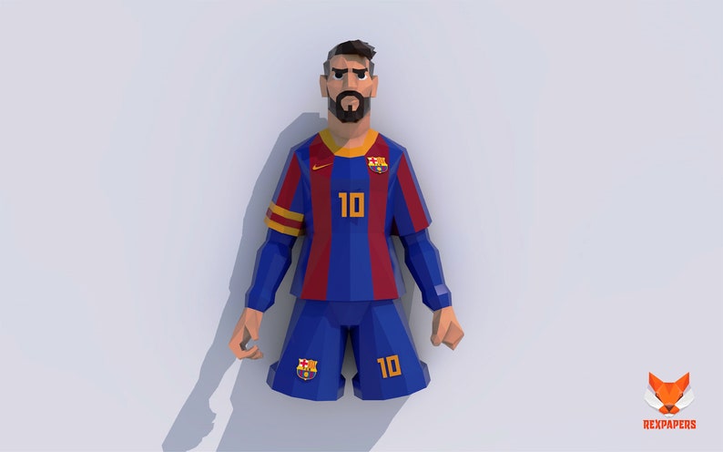 MESSI Papercraft , PDF Template, DIY 3d Model, FanArt, Paper Sculpture ...