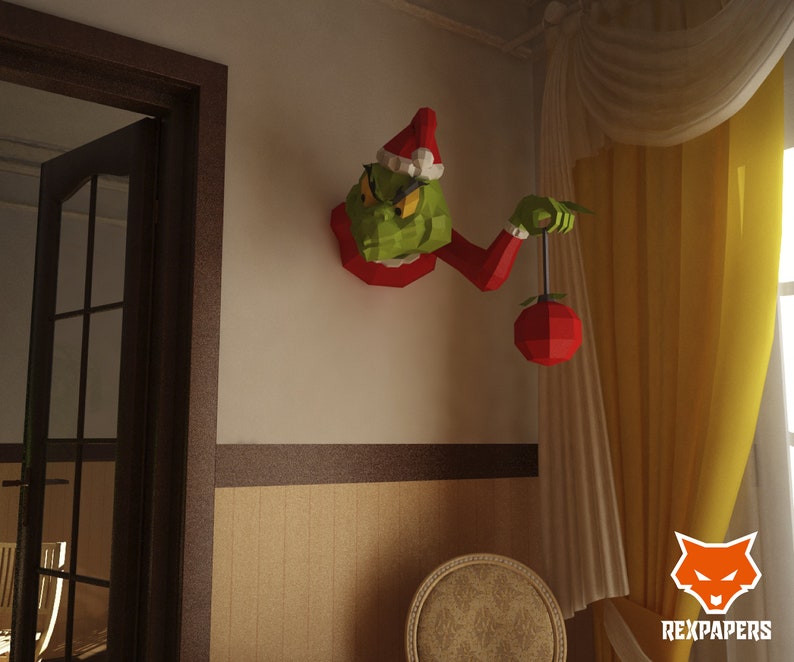 Grinch Papercraft , Svg Dxf Studio Pdf , DIY 3d Model, Fanart, Paper ...