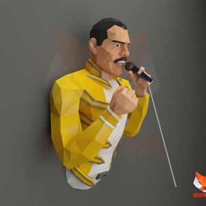 Freddie Mercury Papercraft , PDF Template, DIY 3d Model, FanArt, Paper ...