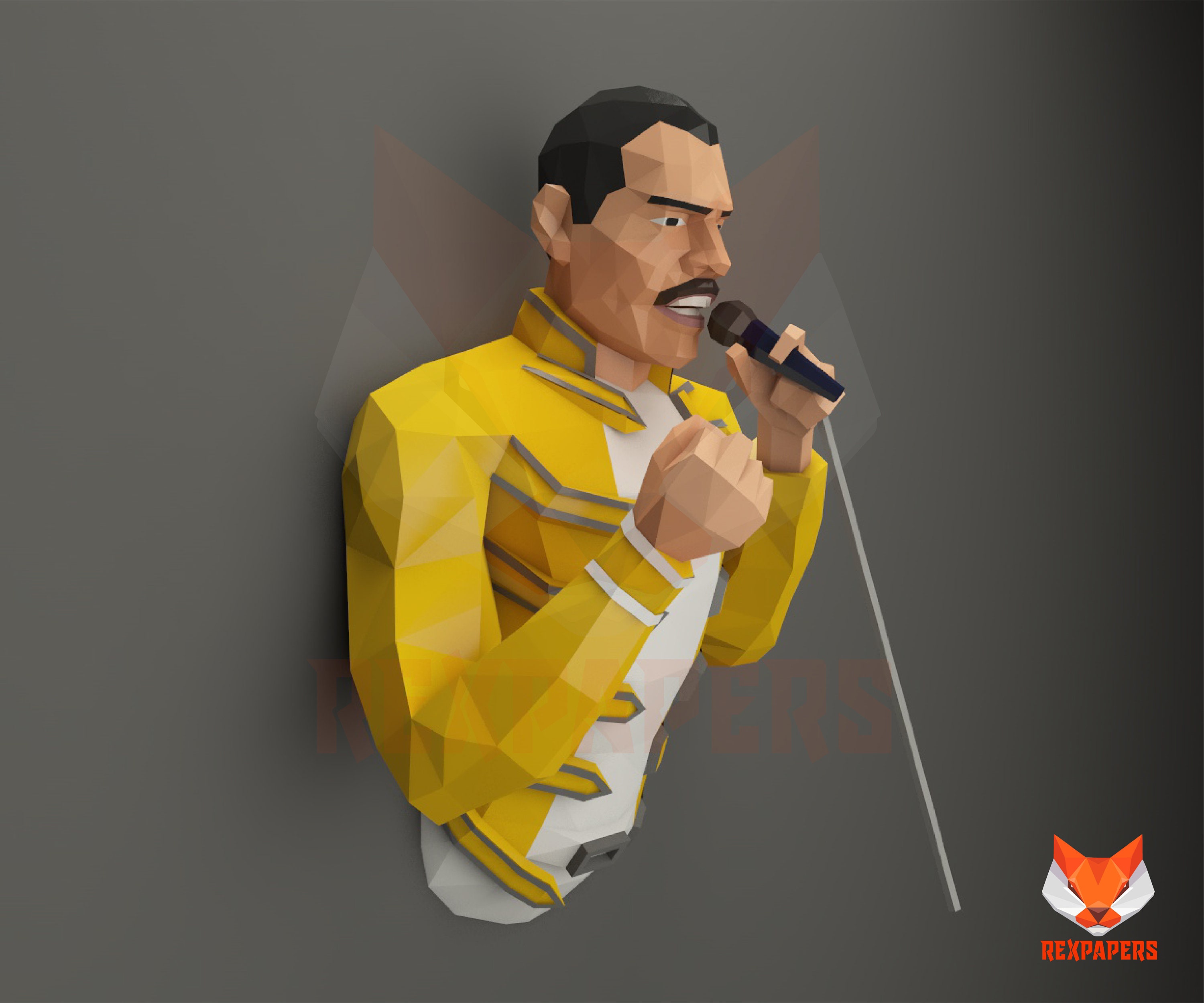 Freddie Mercury Papercraft PDF Template DIY 3d Model - Etsy.de