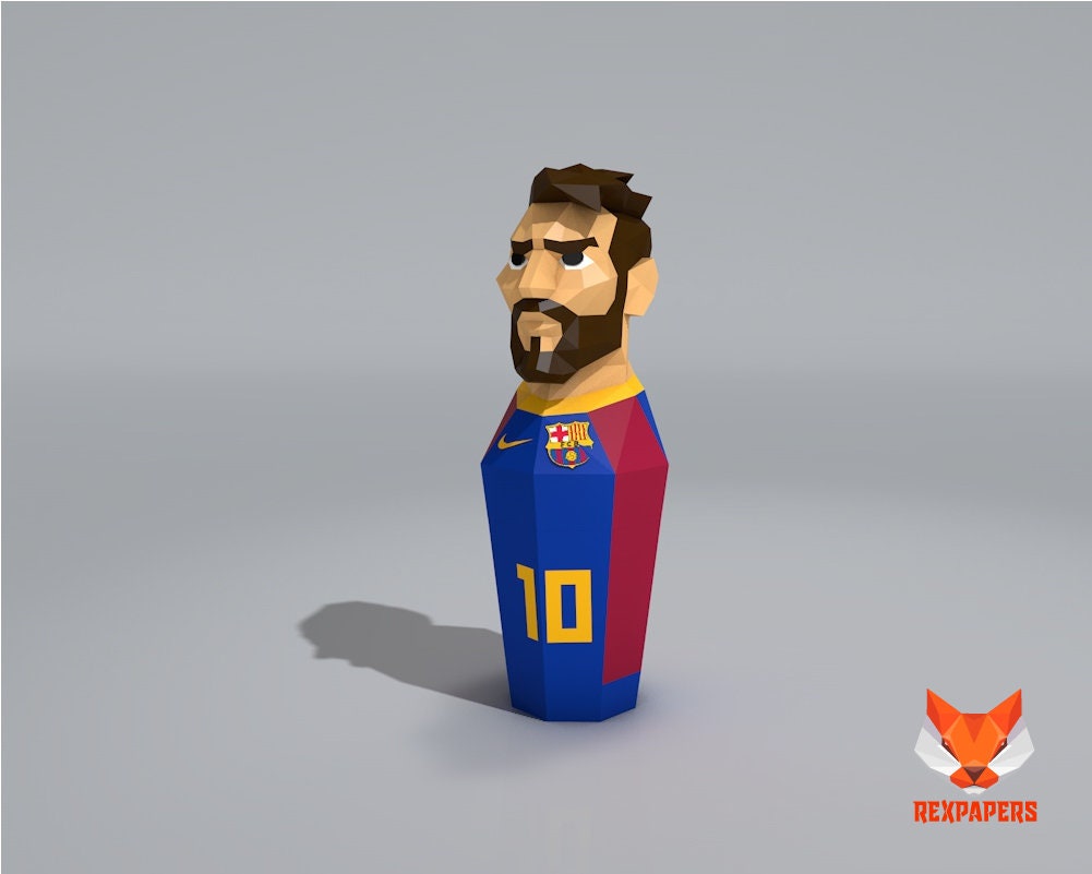 Caja De Vino Messi Papercraft , PDF Template, DIY 3d Model, FanArt ...