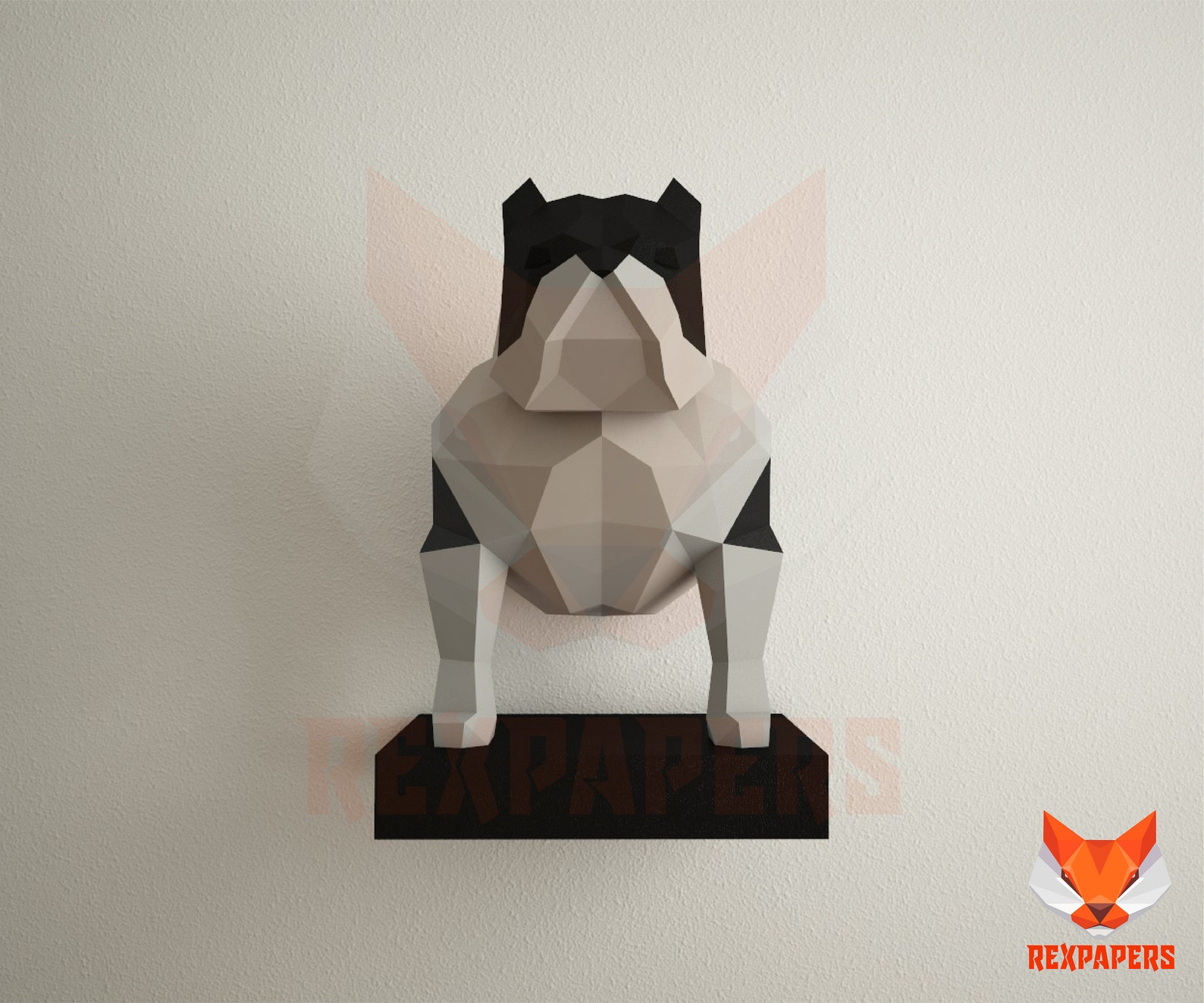 American Bully 2 Papercraft , PDF Template, DIY 3d Model, Fanart, Paper ...