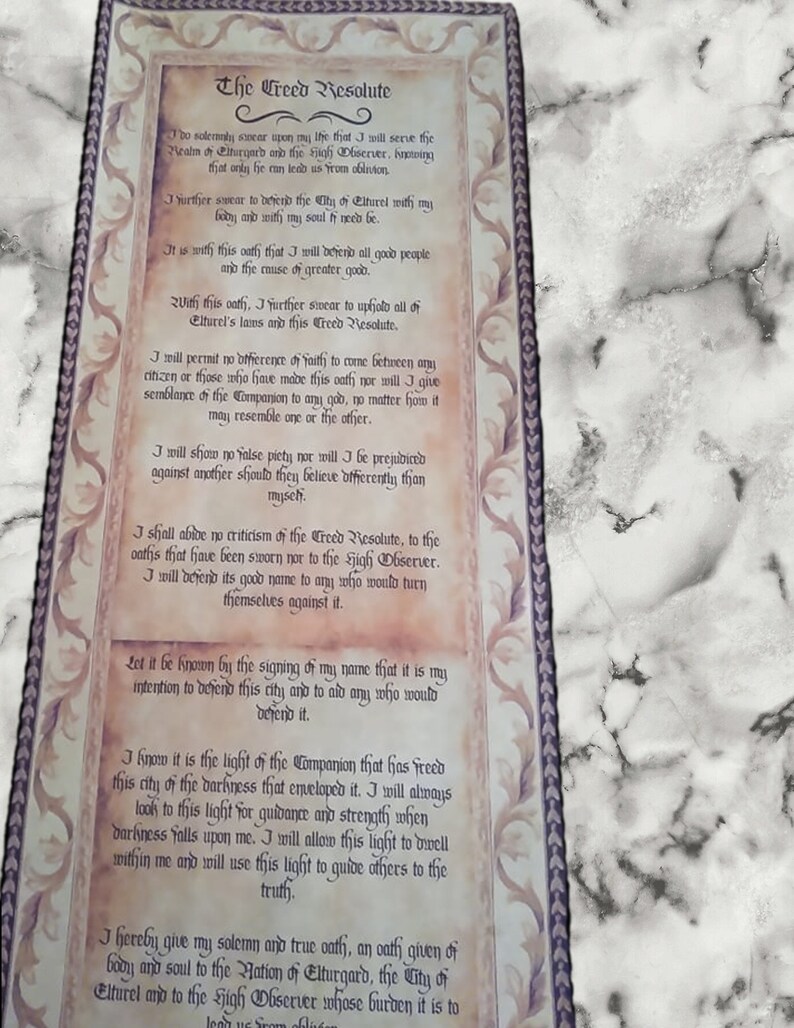 Creed Resolute Oath Document descent Into Avernus - Etsy