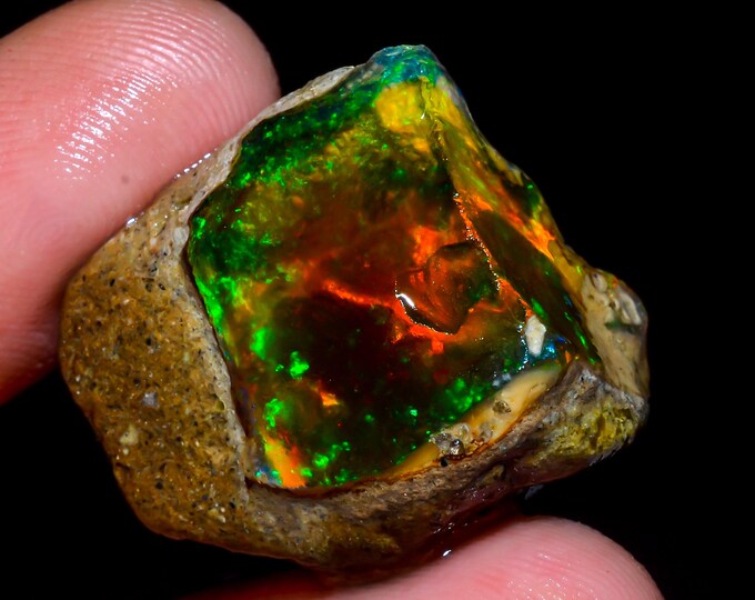 Fire Flashopal Rough,natural Ethiopian Water Opal Rough,opal Specimen ...