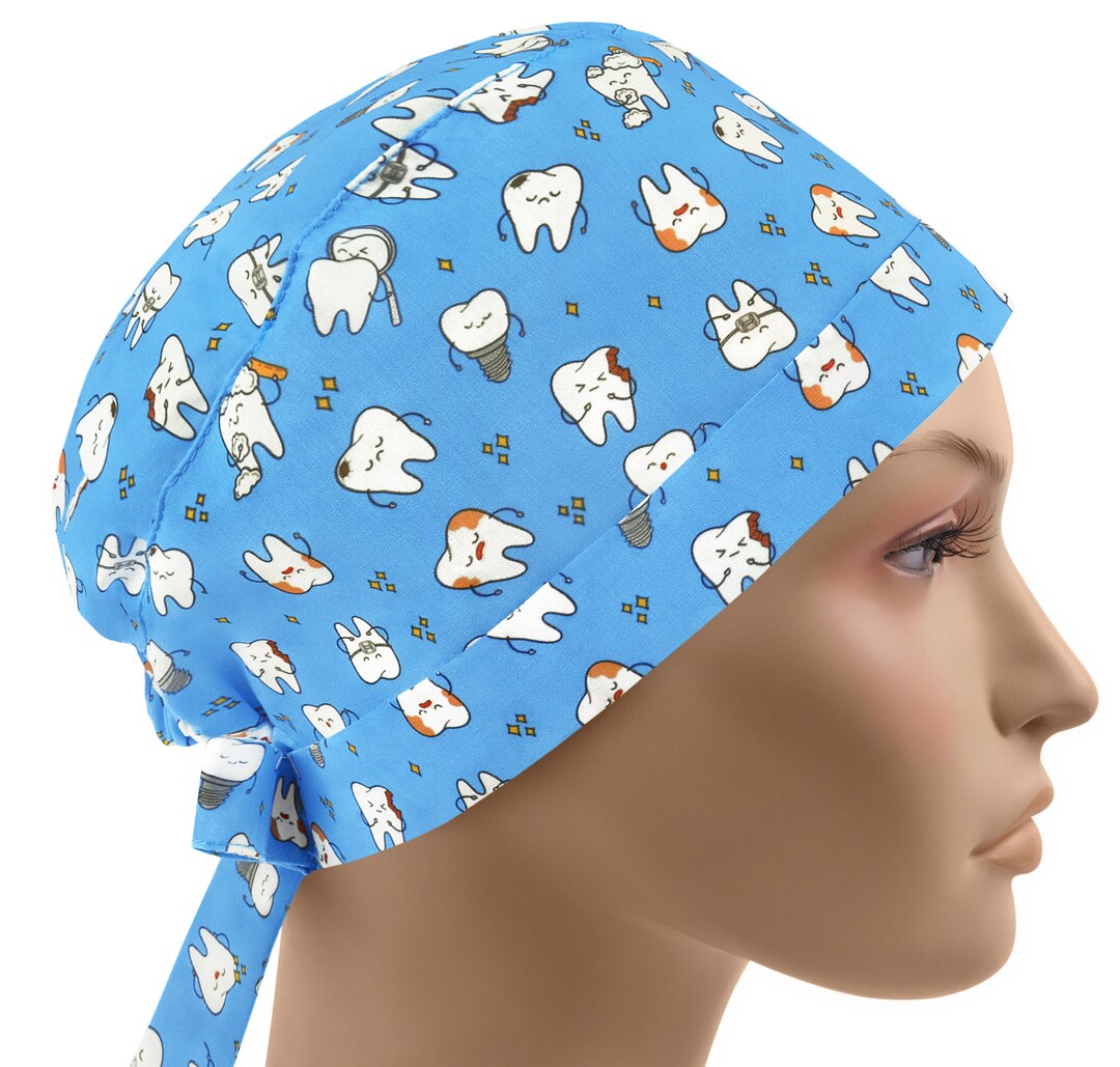 Scrub Cap Dental, Oral Surgical Hat, Teeth Nurse Cap, Scrub Hats ...