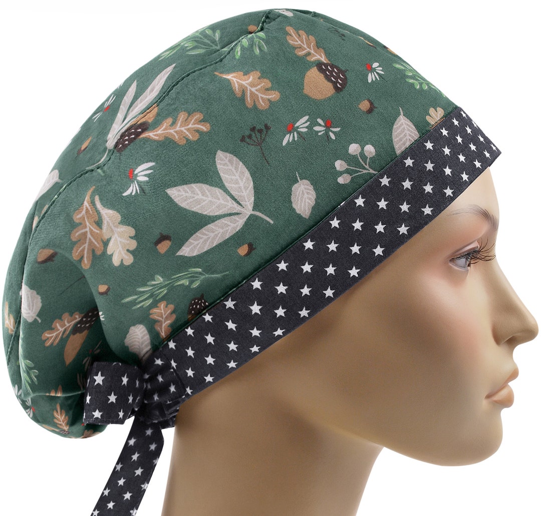 Scrub Caps for Women, Scrub Hats, Surgical Hat, Euro Nurse Cap, Green ...