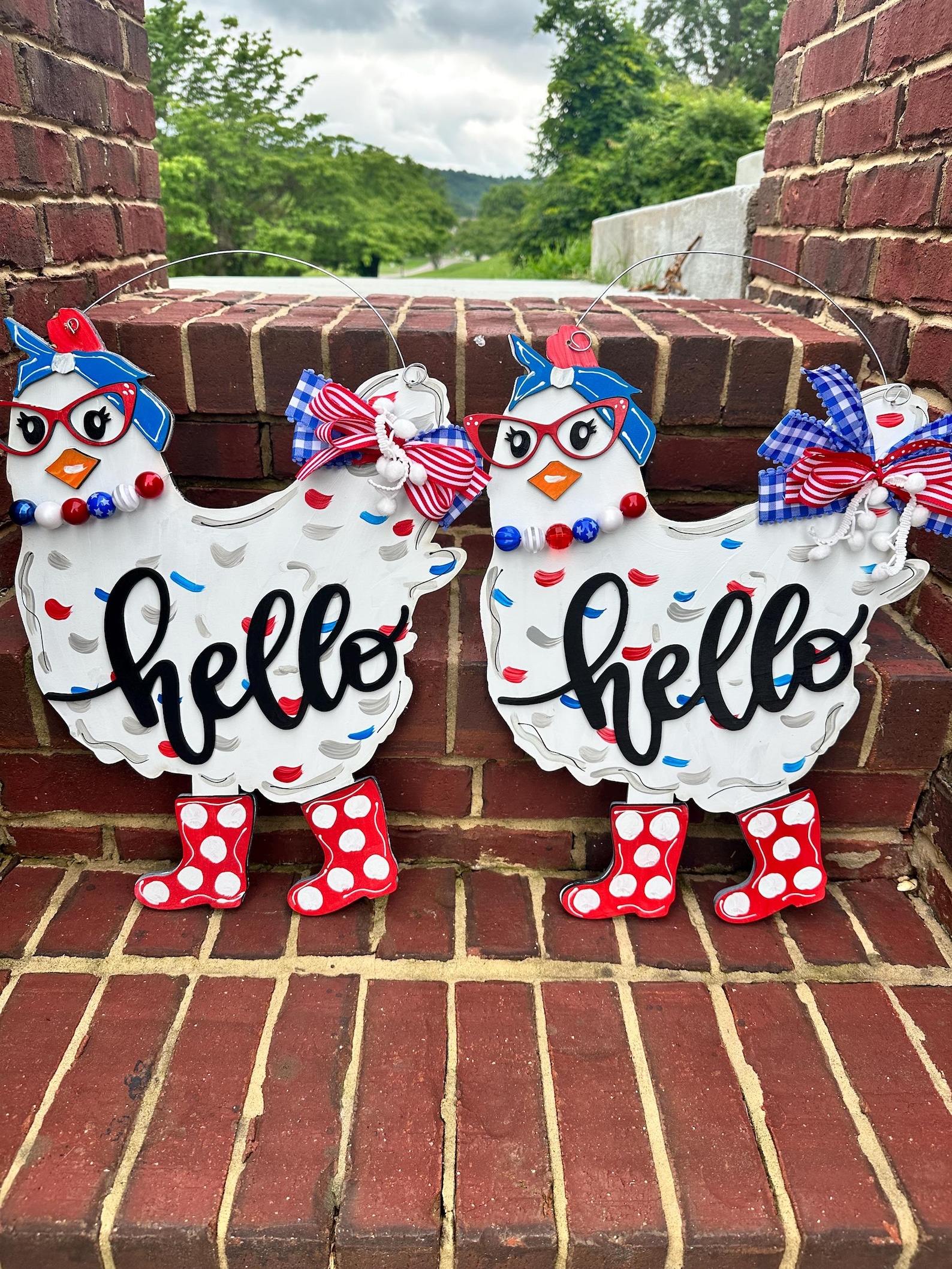 Sassy Chicken Hanger, Patriotic Chicken, Memorial Chicken, Summer Sign ...