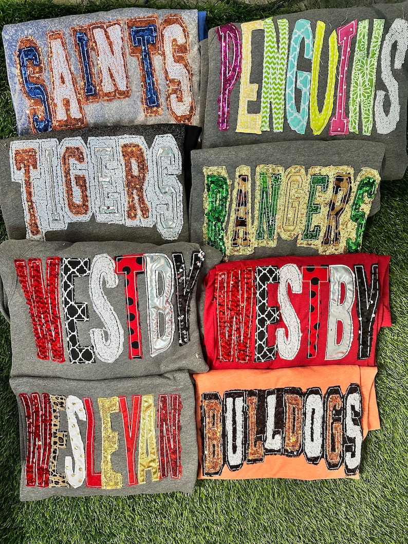 Custom School Spirit Shirts, Applique Shirts, Embroidered Shirts - Etsy