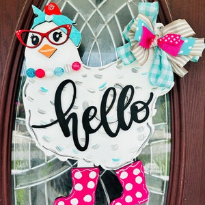 Sassy Chicken Hanger, Summer Sign, Chicken Door Hanger, Summer Decor ...