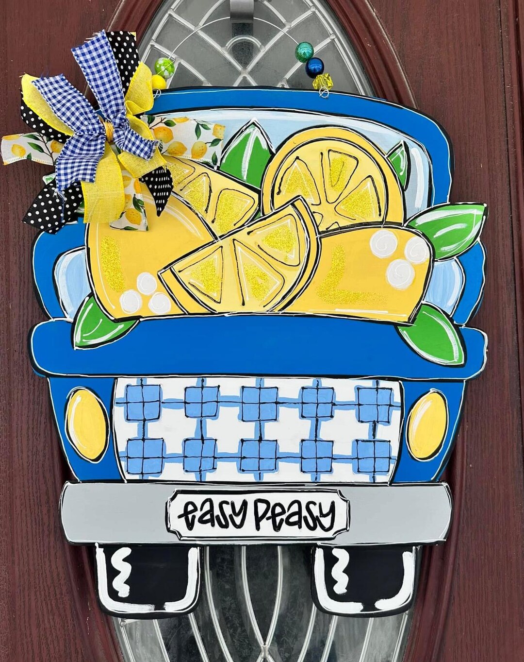 Easy Peasy Lemon Door Hanger, Sign, Lemon Door Hanger, Summer Decor ...