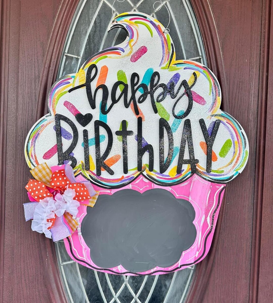 Birthday Cupcake Door Hanger , Birthday Hanger, Cupcake Door Hanger ...
