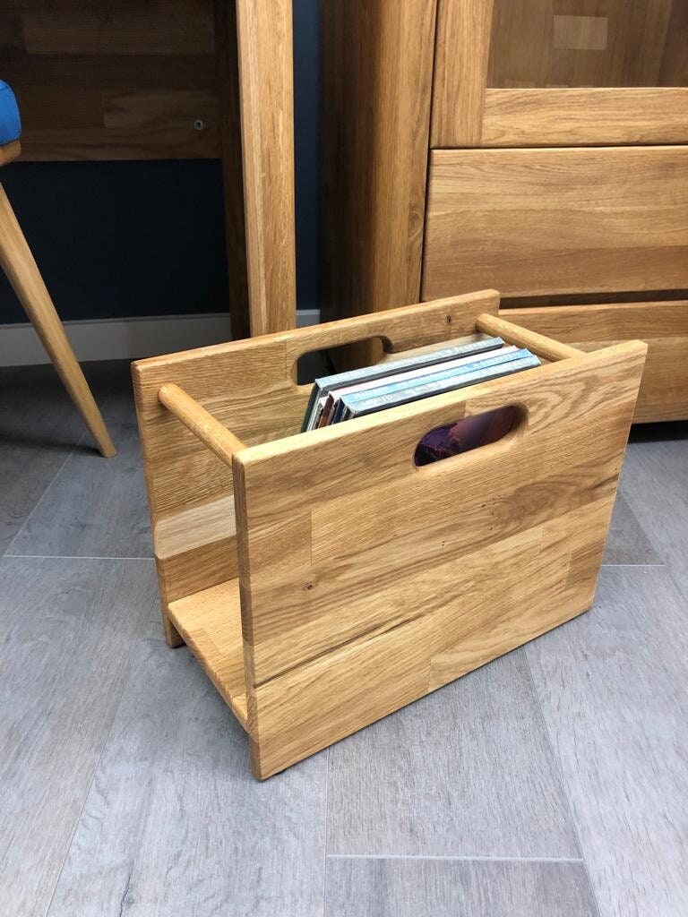 Newspaper Rack Made of Solid Oak Wood, Newspaper Wooden Holder, Book ...