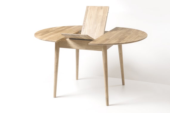 Table a manger extensible ronde bois chêne massif Runder | Etsy