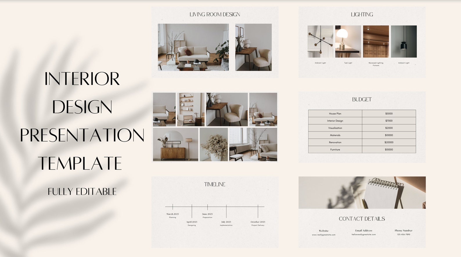 Interior Design Presentation Template, Deck Template, Branding Template ...