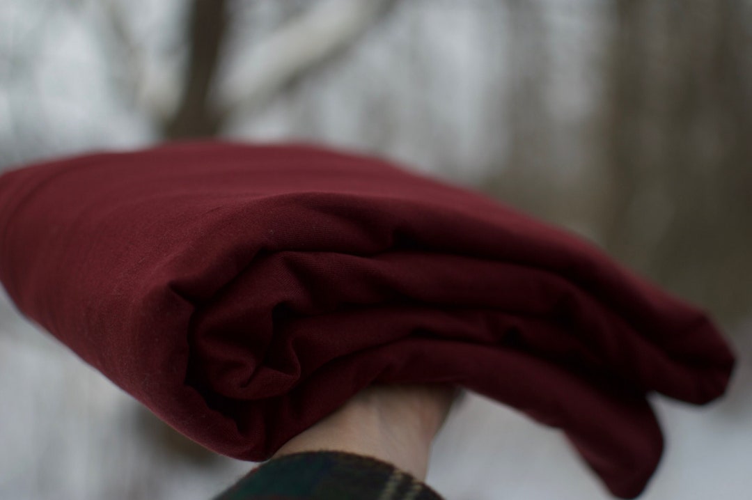Burgundy Organic Cotton Jersey Stretch Jersey Knit Fabric - Etsy