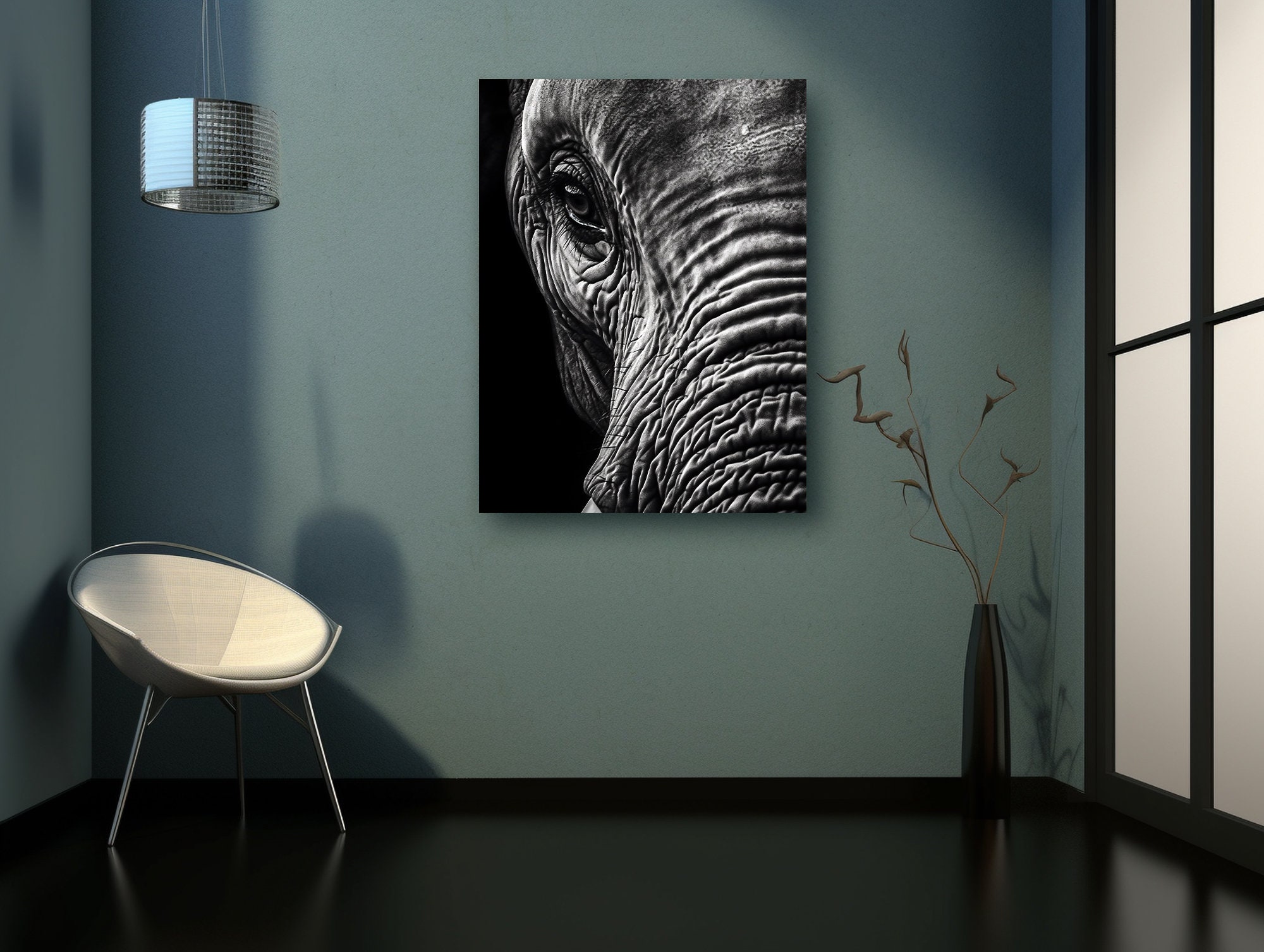 Elephant Printable Art, Black and White Elephant Poster, Nature ...