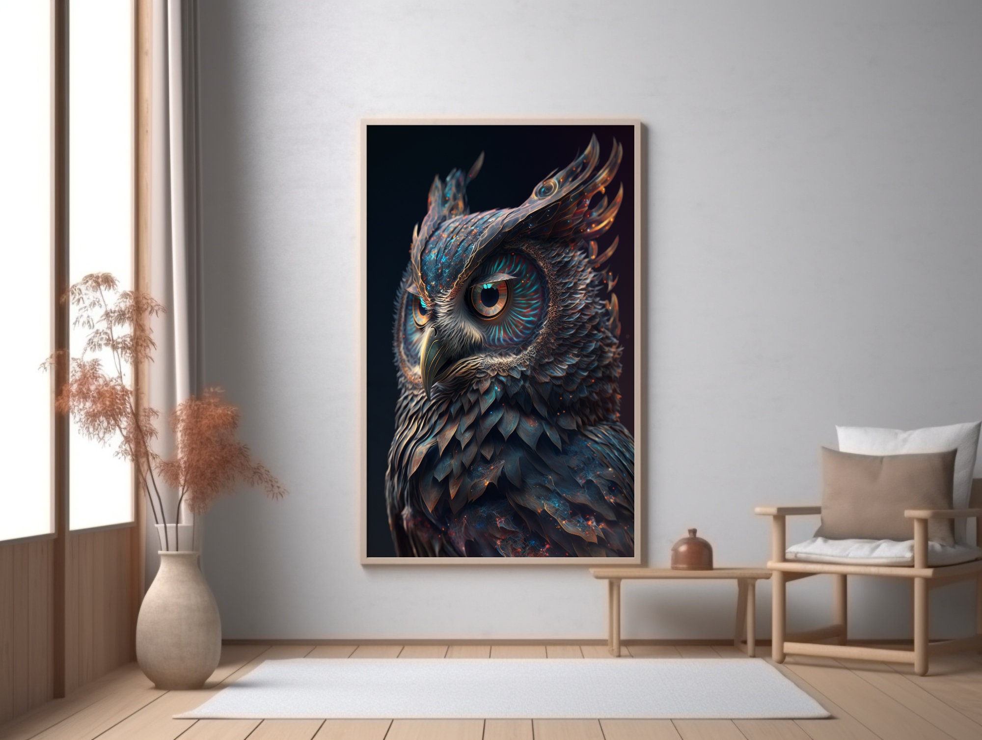 Psychedelic Owl Printable Art, Trippy Animal Art, Owl Painting, Bird ...
