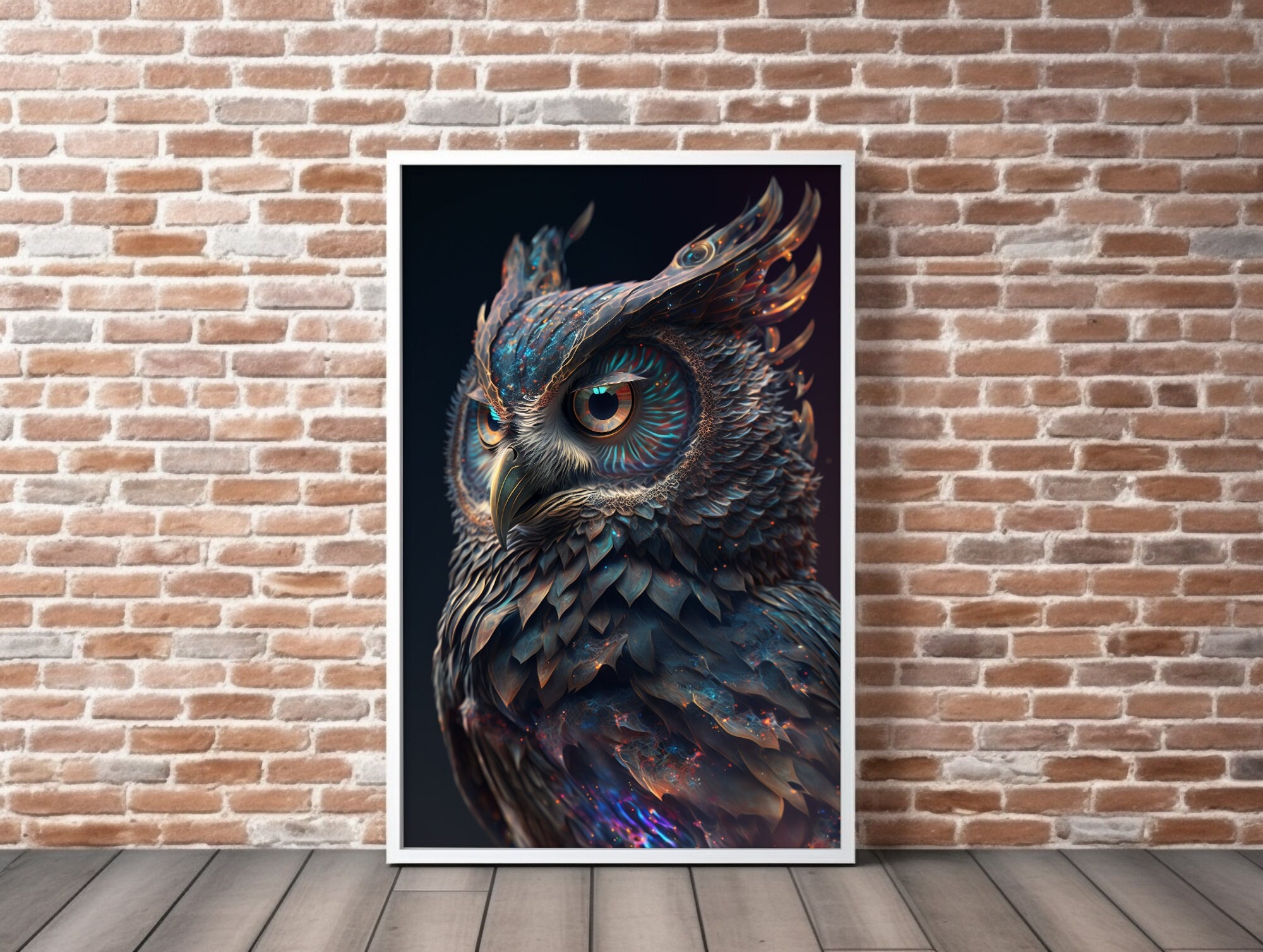 Psychedelic Owl Printable Art, Trippy Animal Art, Owl Painting, Bird ...