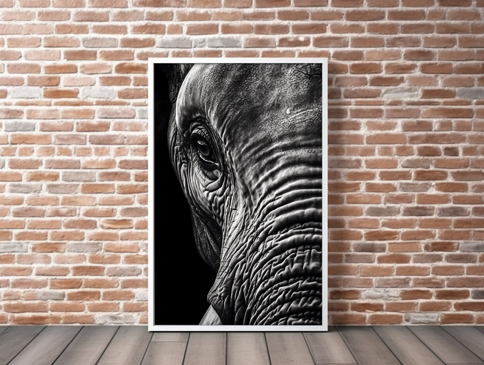 Elephant Printable Art, Black and White Elephant Poster, Nature ...