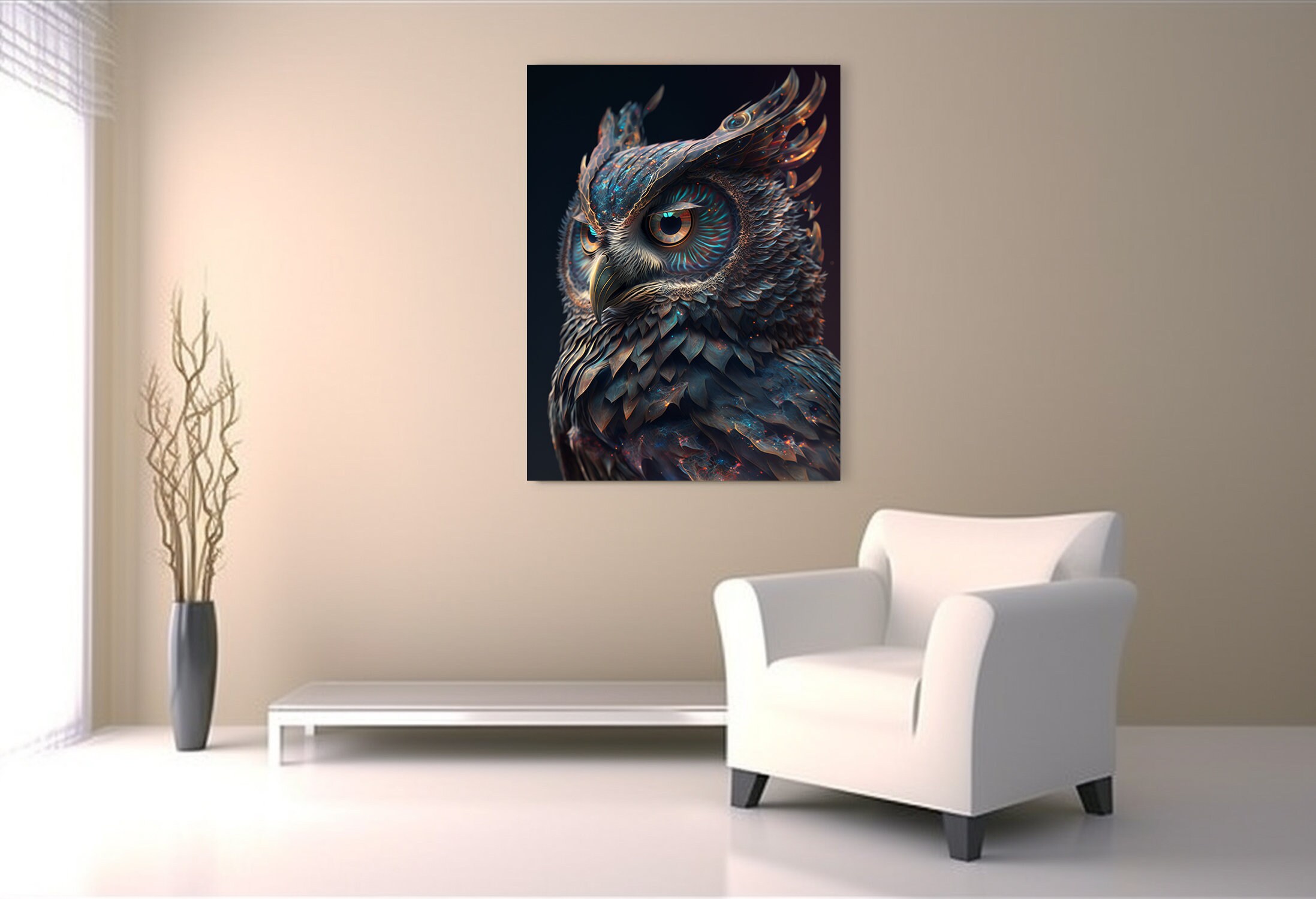 Psychedelic Owl Printable Art, Trippy Animal Art, Owl Painting, Bird ...
