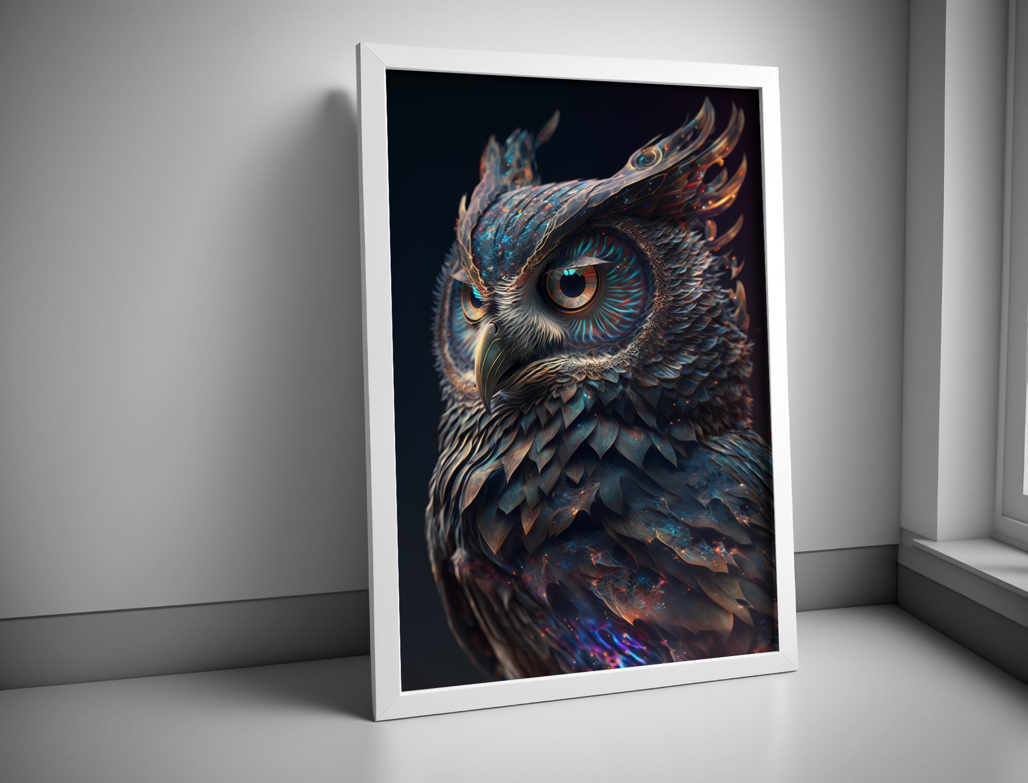 Psychedelic Owl Printable Art, Trippy Animal Art, Owl Painting, Bird ...