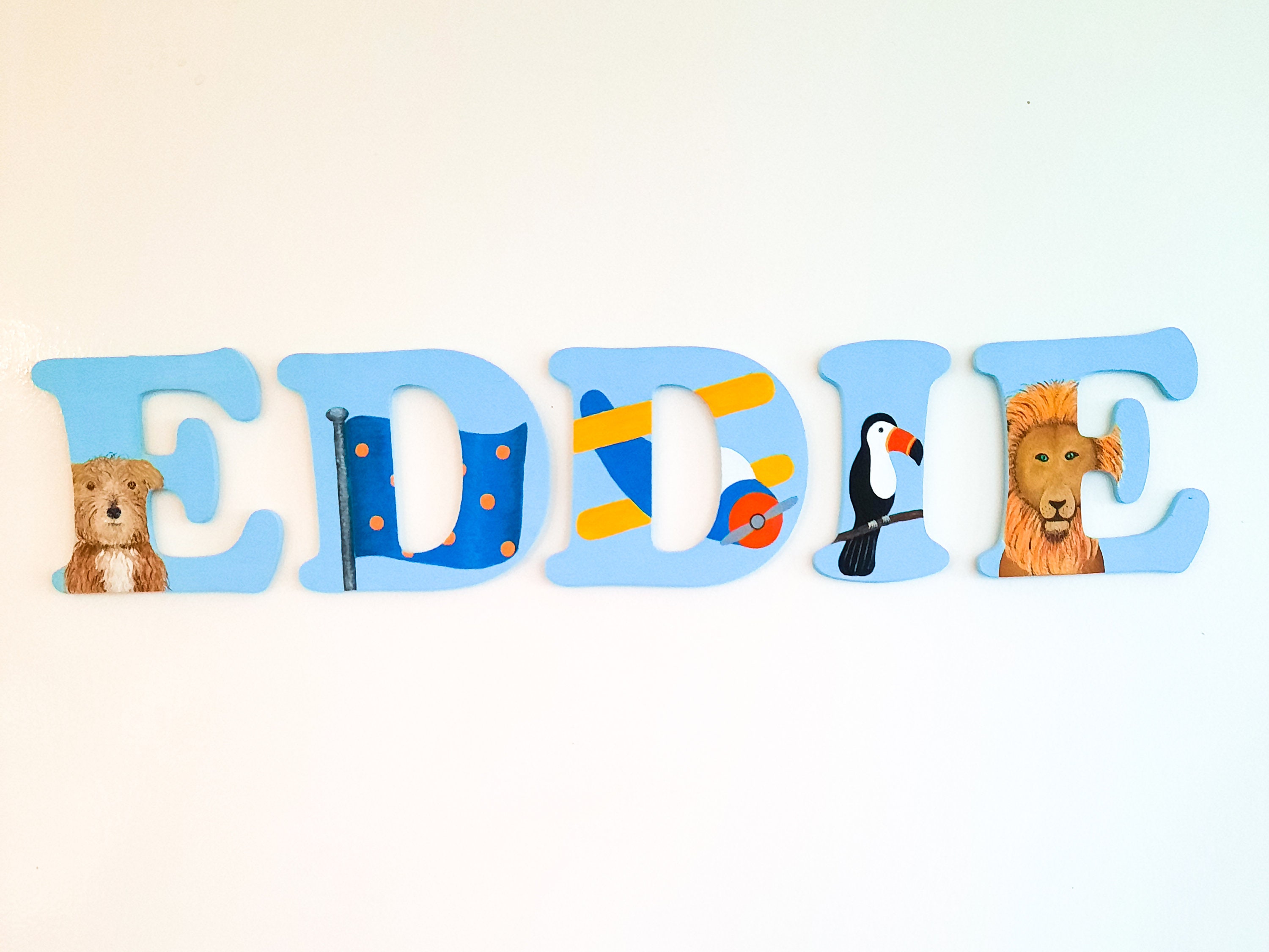 Bespoke Handpainted Wooden Kids Door Letters Unique Themes - Etsy UK