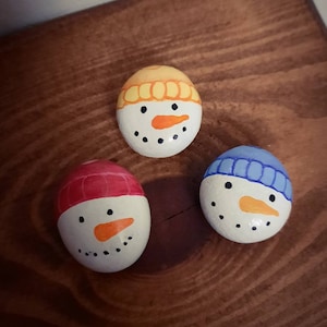 Father Christmas Painted Pebble Table Decorations, Jolly Hand Painted ...