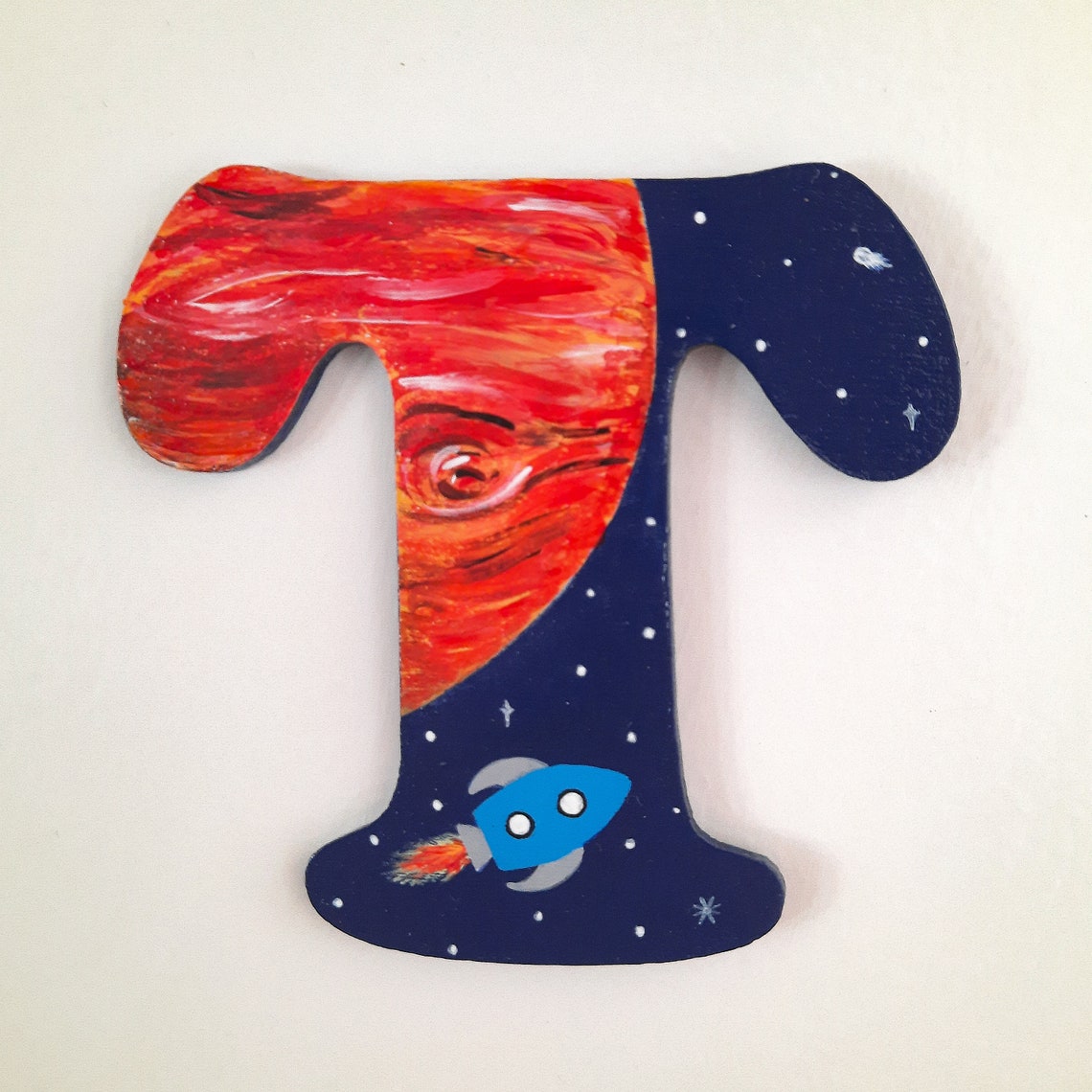 Bespoke Handpainted wooden kids door letters unique themes | Etsy