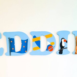 Bespoke Handpainted Wooden Kids Door Letters Unique Themes - Etsy