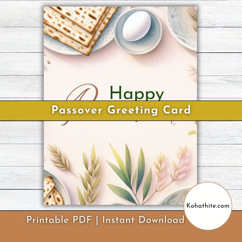 Passover Seder Plate Watercolor Greeting Card (printable PDF) - Etsy