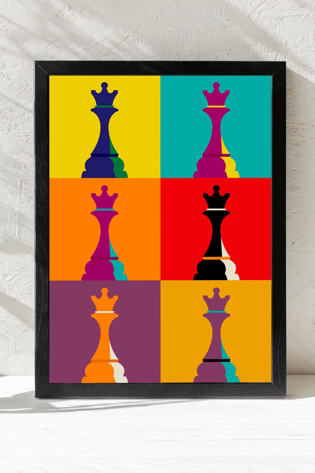 Pop Art Chess Queen Digital Wall Art • modern Chess Artwork Printable ...