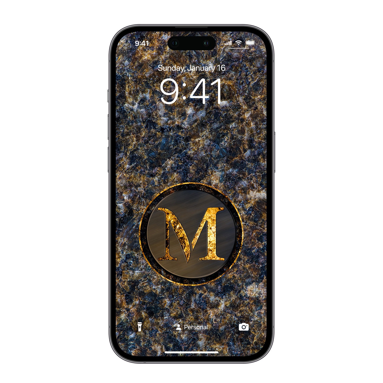 Blue Marble Pattern Wallpaper, Monogram Initial M, Golden Letter M ...