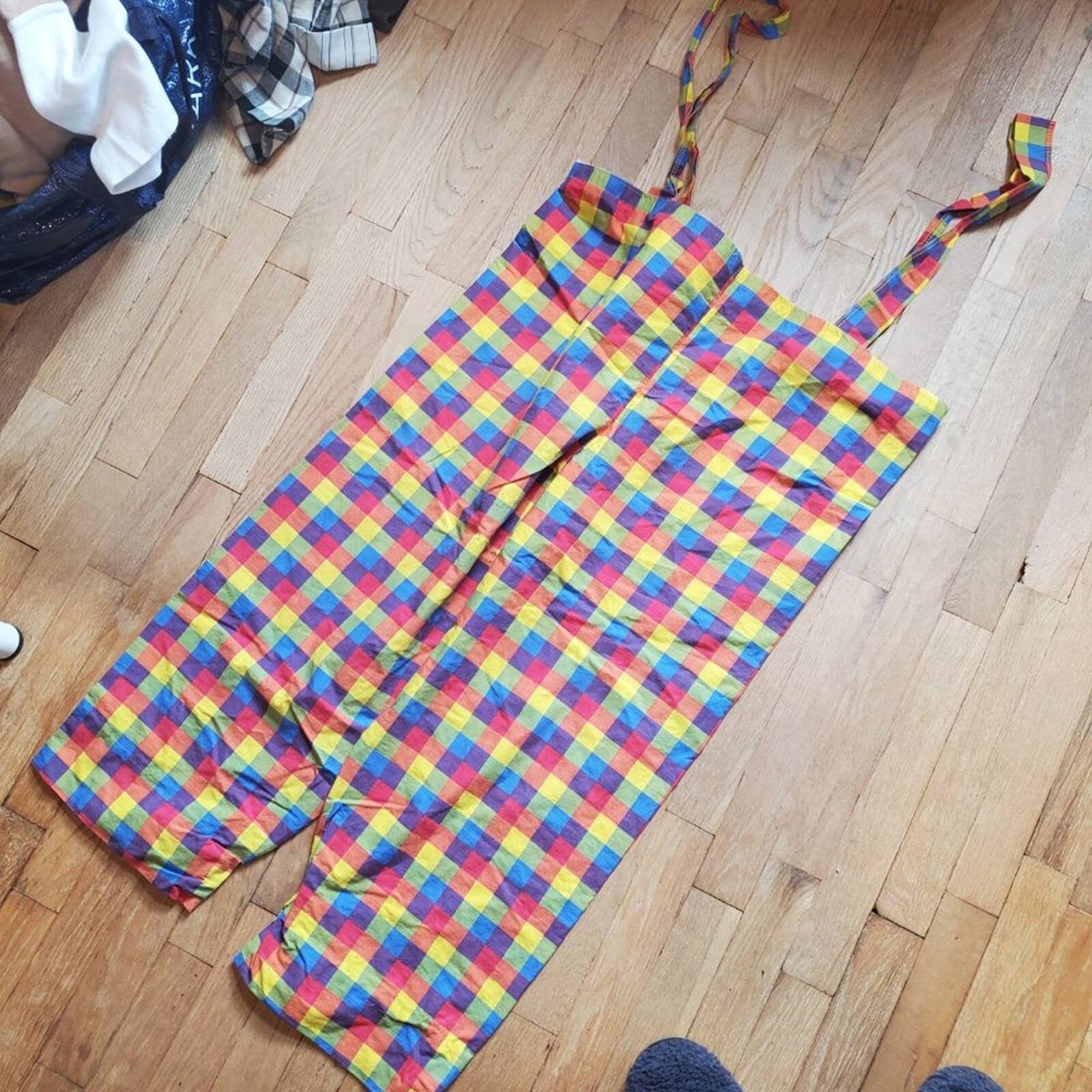 Vintage Rainbow Plaid Overalls Clown Clowncore Pants Rainbowcore - Etsy
