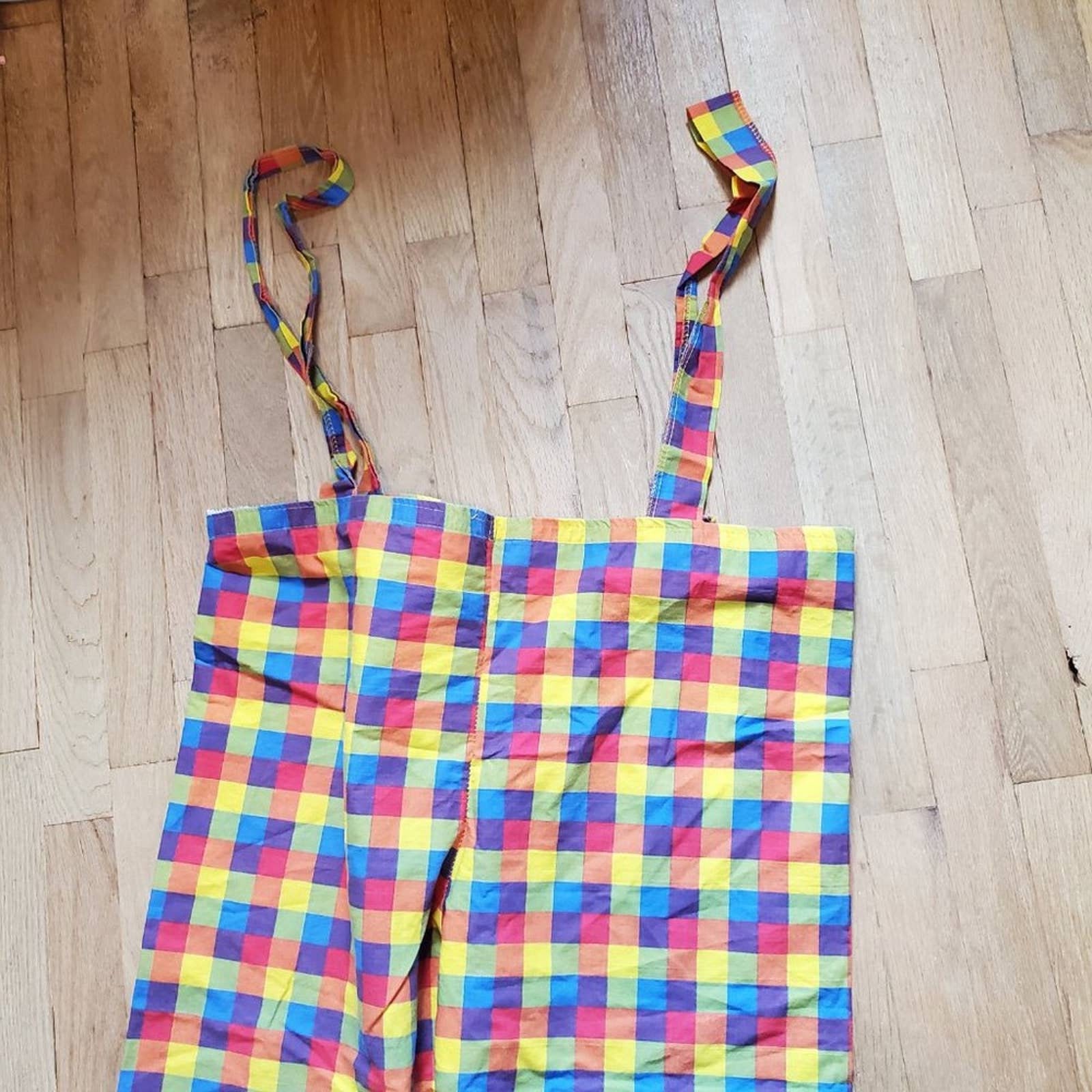 Vintage Rainbow Plaid Overalls Clown Clowncore Pants Rainbowcore - Etsy