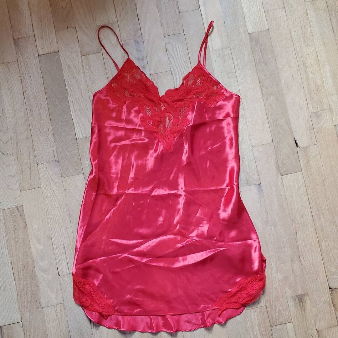 Vintage Victoria's Secret Gold Label Red Lace Mini Nightie - Etsy