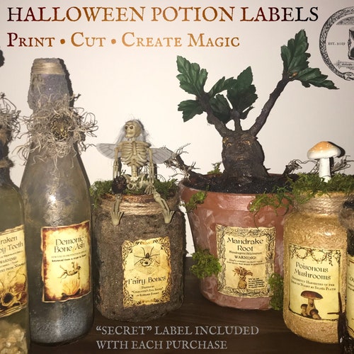 MAGIC POTION LABELS Printable Digital Collage Sheet With 10 - Etsy