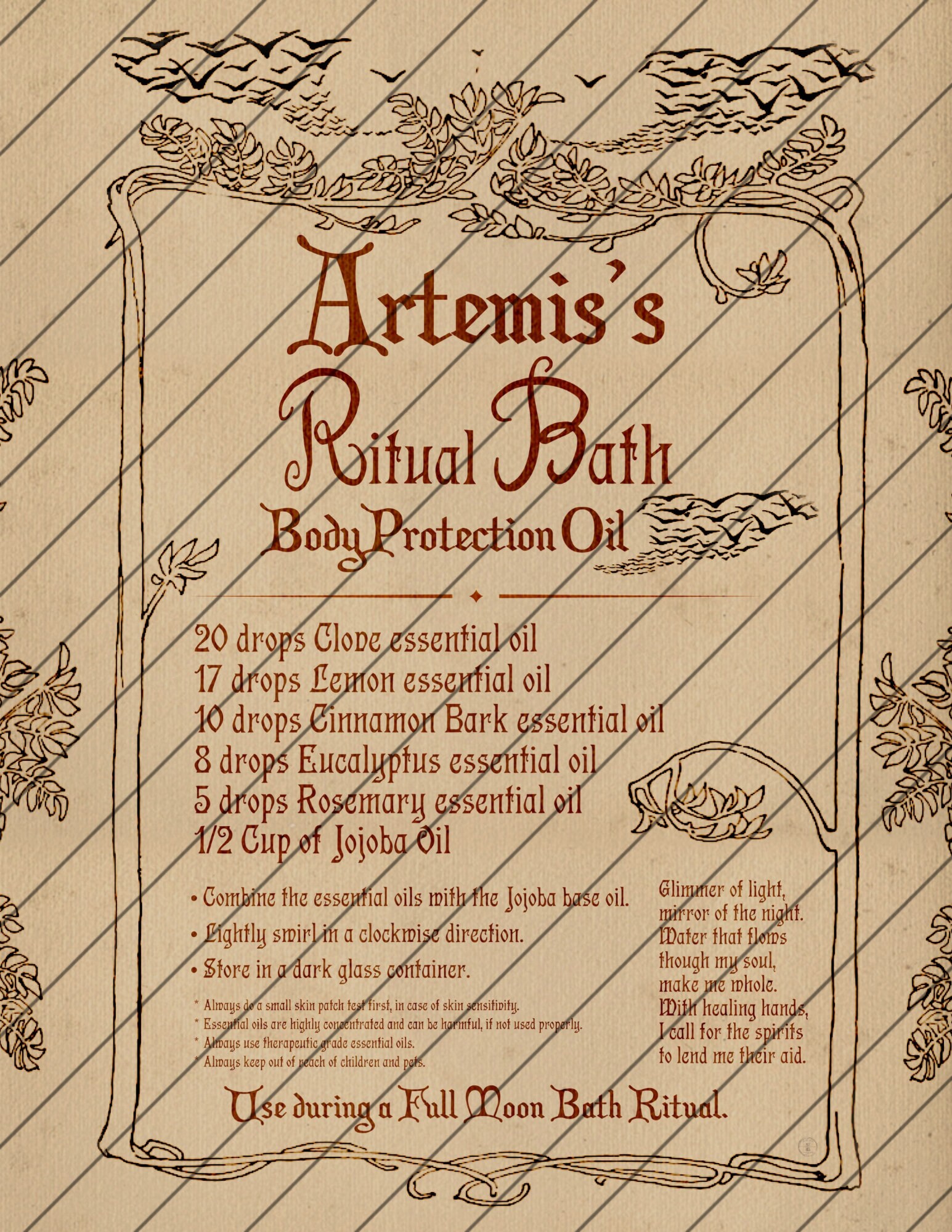 Book of Shadows Pages Ritual Bath Digital Download - Etsy
