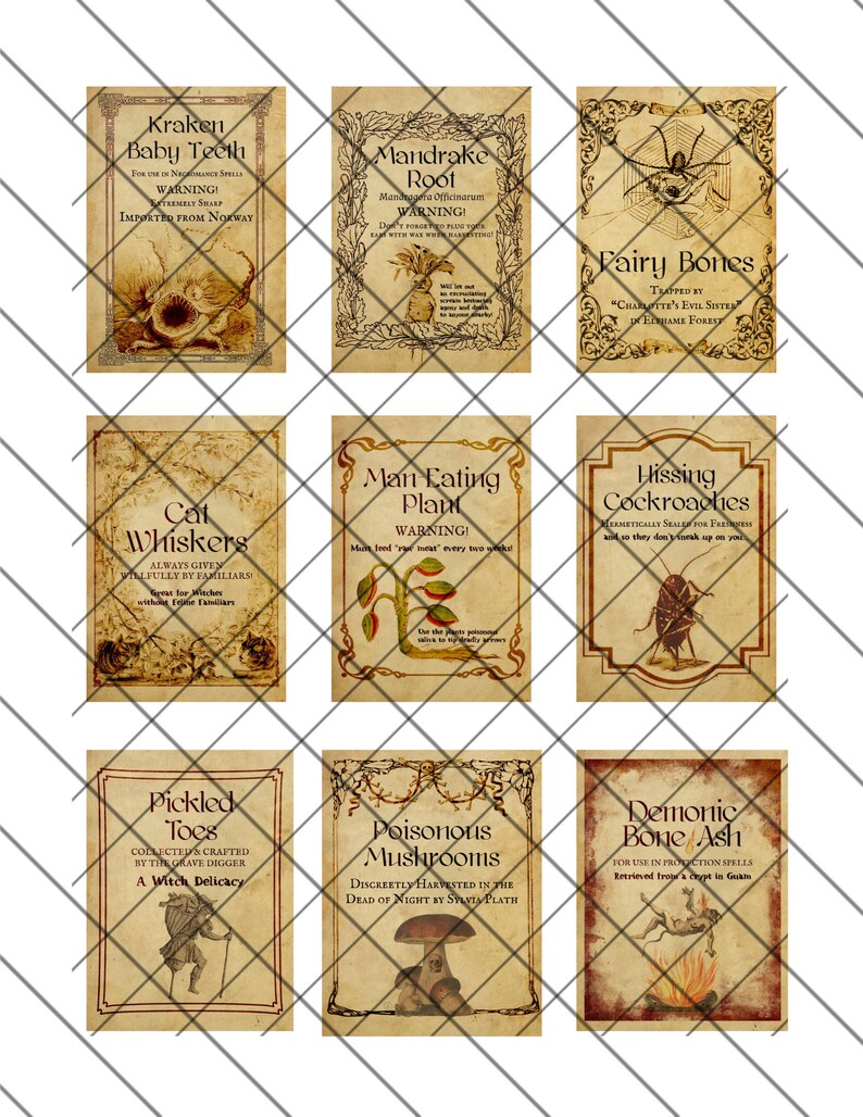 Potion Bottle Labels, Halloween Tags, Digital Download, Printable ...