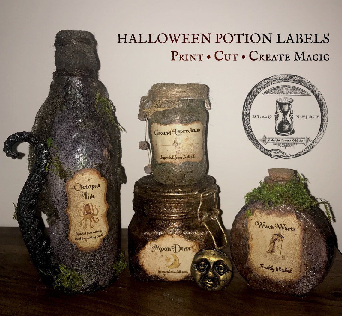 Halloween Potion Bottle Labels Potion Tags Halloween Tags - Etsy